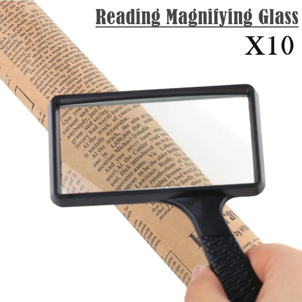 Lupa de lectura cuadrada de mano 10X, lupa de cristal 84026 ABS + lente ...