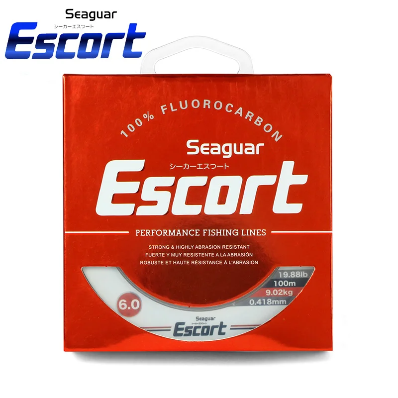 Seaguar sedal de Pesca de fluorocarbono con etiqueta roja, línea de fibra de carbono, equipo de ...