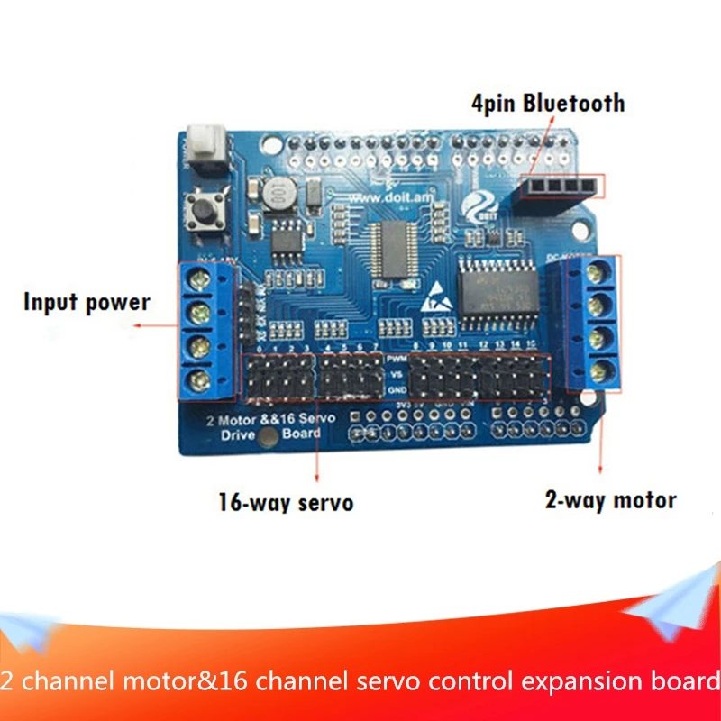 2 Channel Motor＆16 Channel Servo Controller Expansion Board Servos ...