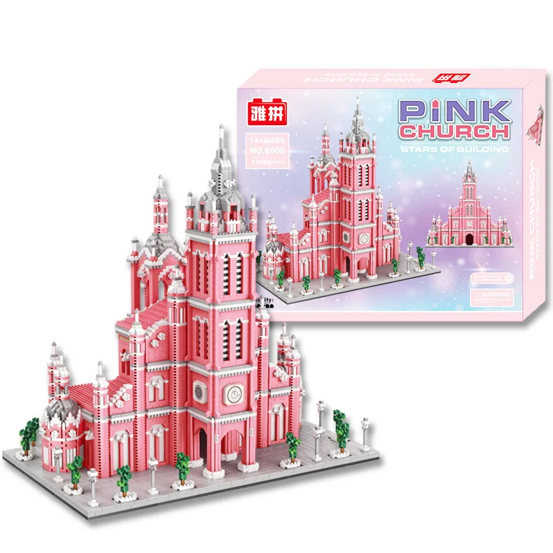 11086pcs-Pink-Sacred-Heart-Church-Diamond-Building-Blocks-Vietnam ...