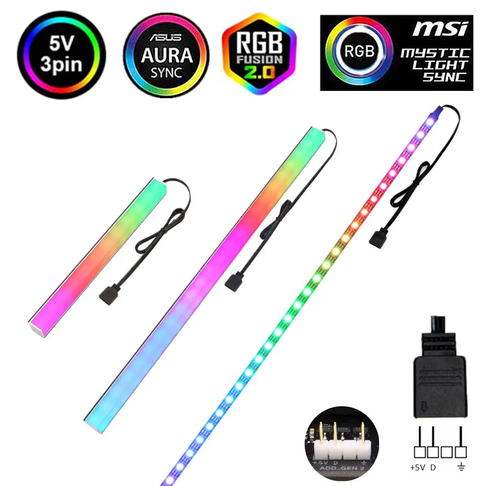 WS2812b-RGB-LED-Strip-for-ASUS-AURA-SYNC-MSI-Mystic-Light-Sync-GIGABYTE ...