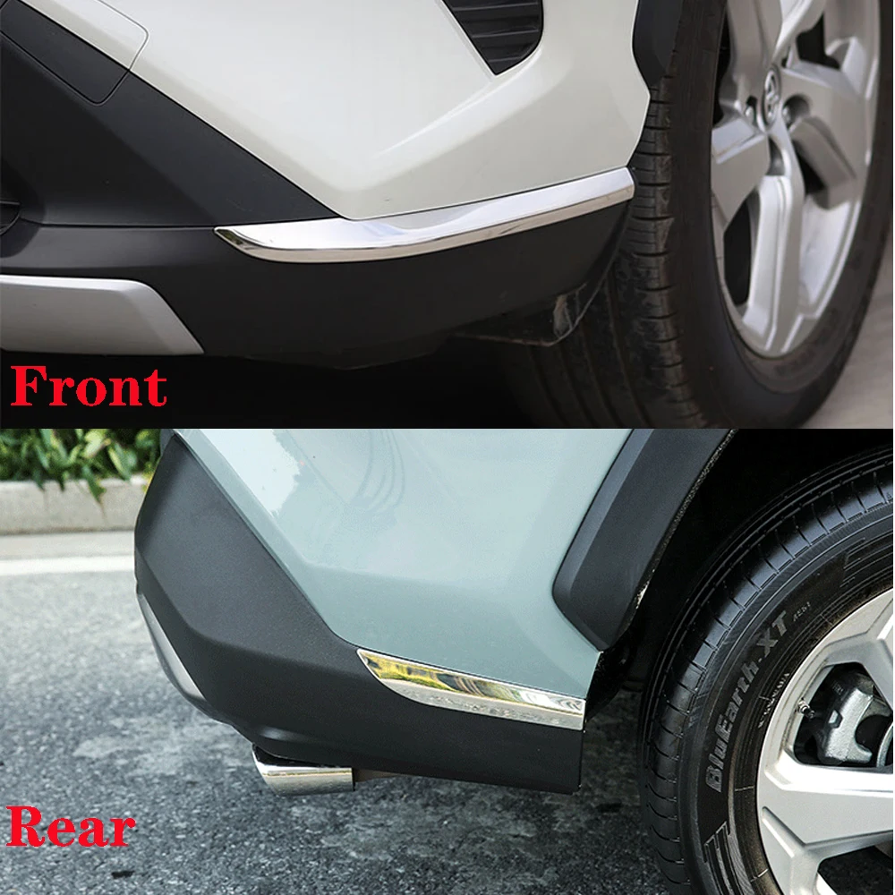 Car Styling Stainless Front Rear Bumper Protector Trim For Toyota RAV4 ...