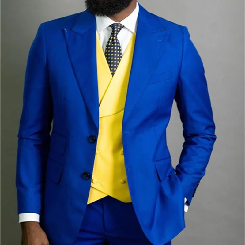 Royal Blue And Yellow Tuxedo