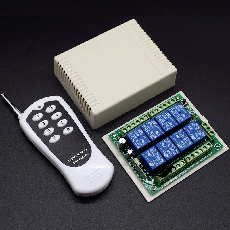 DC-12V-24V-8-CH-channel-RF-Wireless-Remote-Control-Switch-8-button ...
