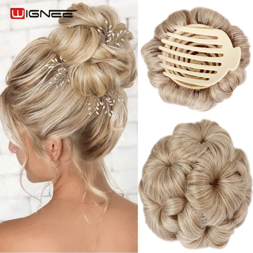 Coque de rosca wignee coque com pente plactic, para mulheres, fibra ...