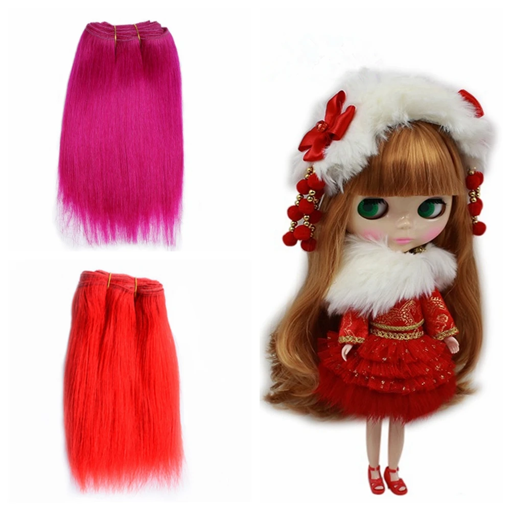 Wholesale High Quality 5Meters 15cm Wool Straight Hair Wefts for Blyth ...