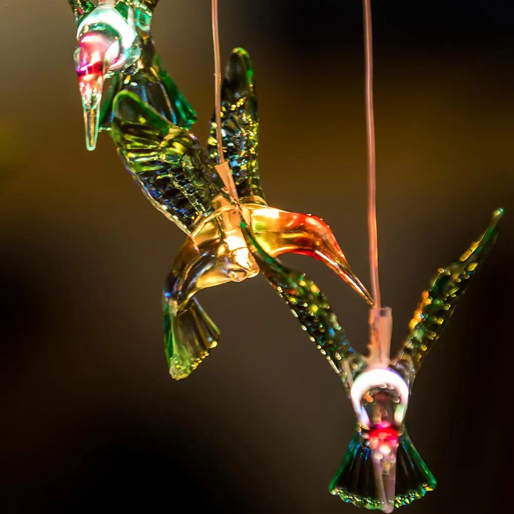 New Humming Bird LED Solar Light Romantic Windbell Lights Wind Chime ...