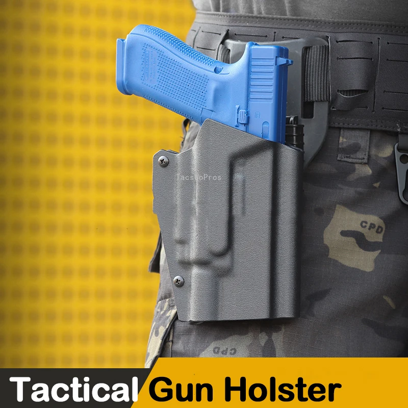 Coldre de arma tática de tiro para glock 17 19/19x/45 x400, lanterna de ...