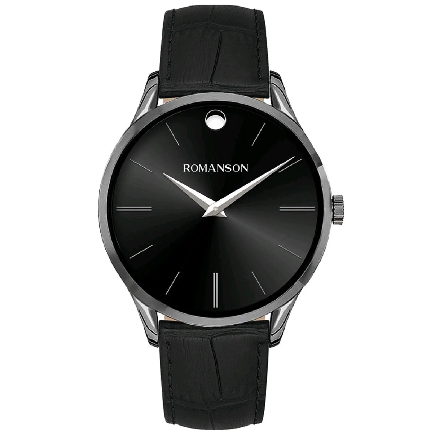 ''Romanson'' TL 0b06m MB(BK) men's wrist watch in black design with bar ...