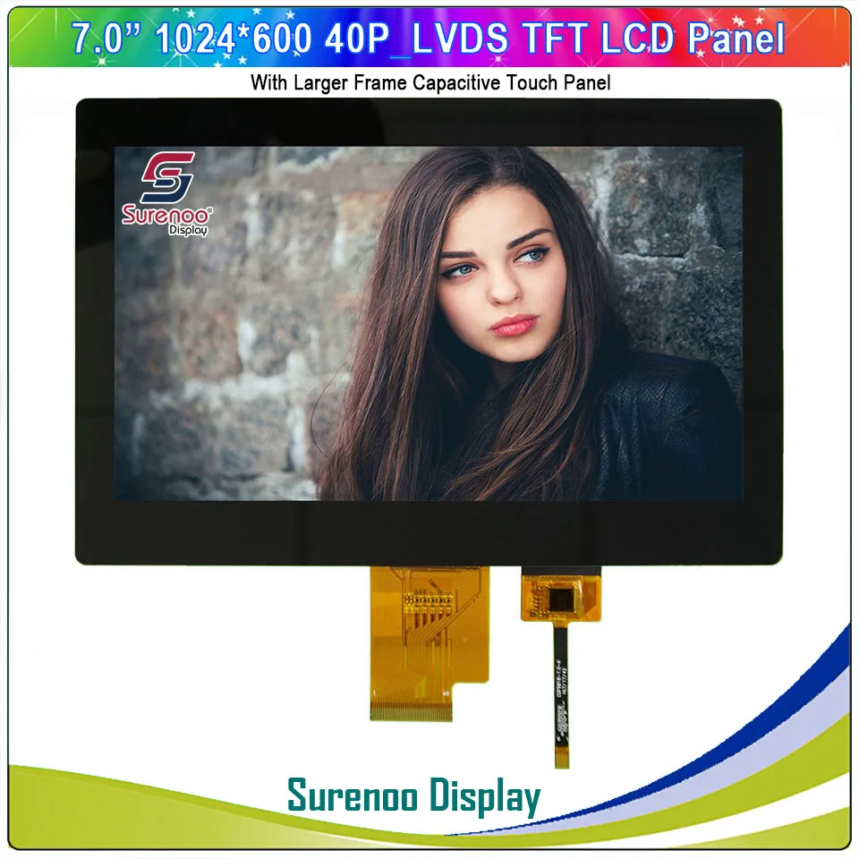 7" / 7.0" inch 1024*600 40P_LVDS TFT LCD Module Display Screen Monitor ...