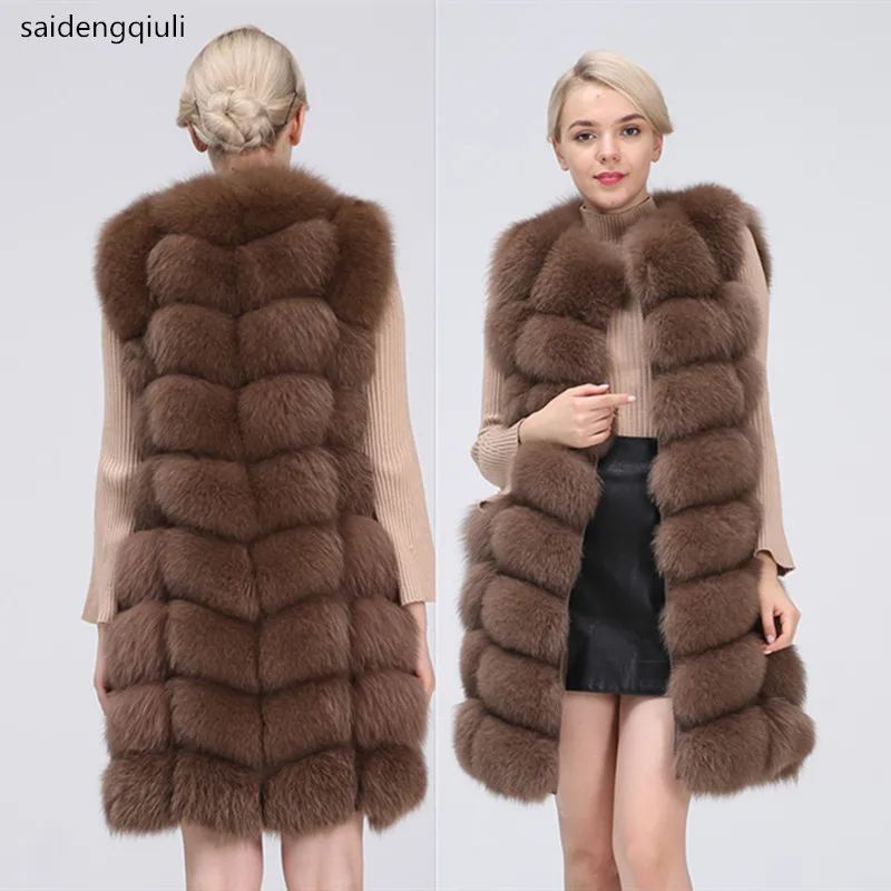 Fox Fur Coats Vest Waistcoat | Pieced Genuine Fox Fur Vest - Natural ...