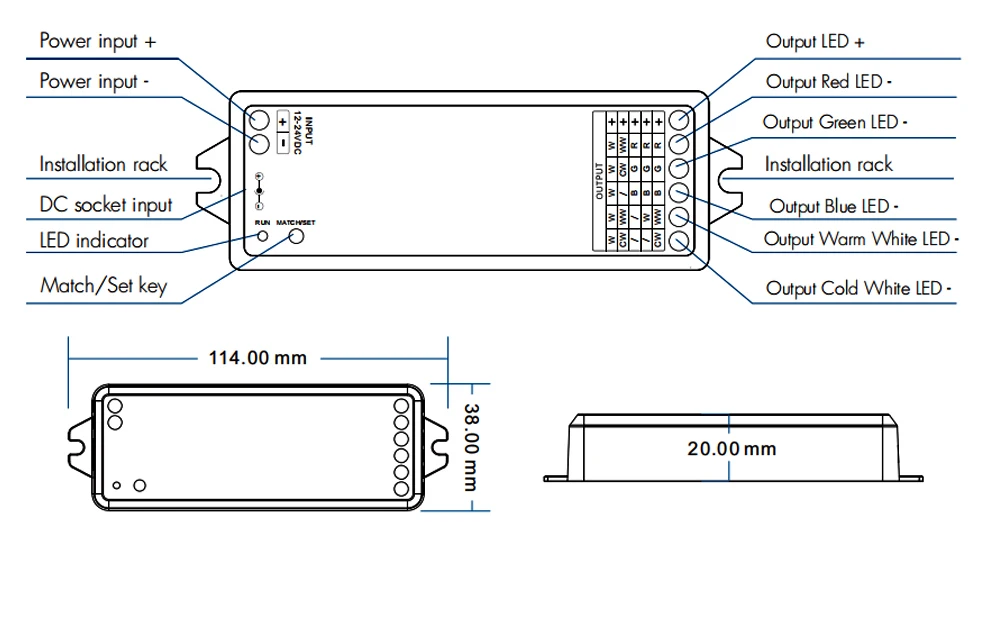 5in1 Wt5 V5-l Tuya Wifi Smart Led Dimmer Controller Dc12v-24v Rgb/cct ...