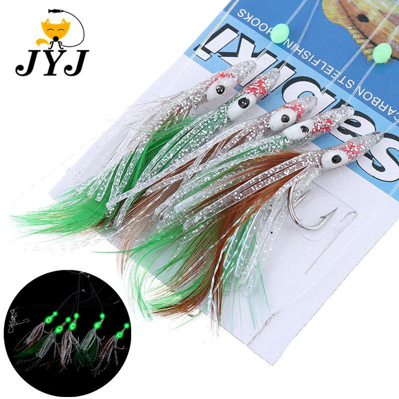 Combination Sabiki Fishhook Fishing Lure Set Artificial Silicone Soft ...