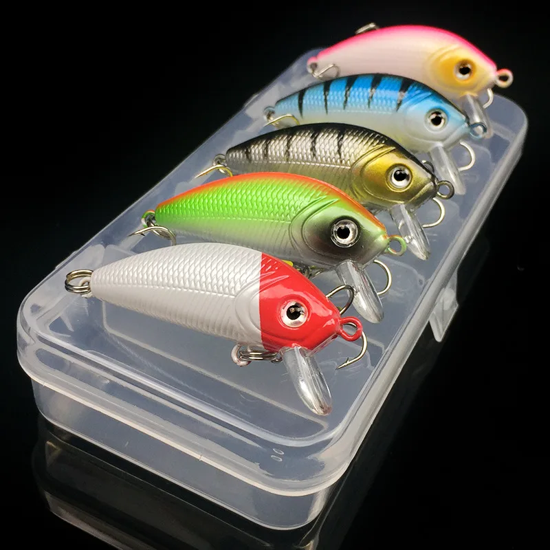 Fishing Lure Minnow Crank Bait Floating Rocking Small Fat Fish 5cm/3.7g ...