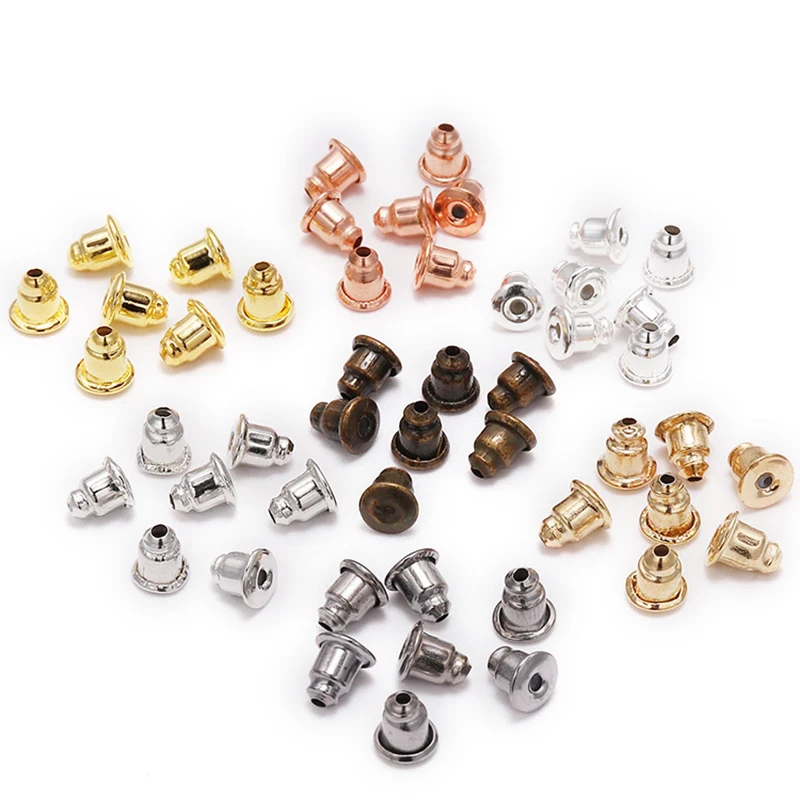 50-200pcs/lot Earring Studs Backs Stopper Scrolls Ear Findings Diy ...