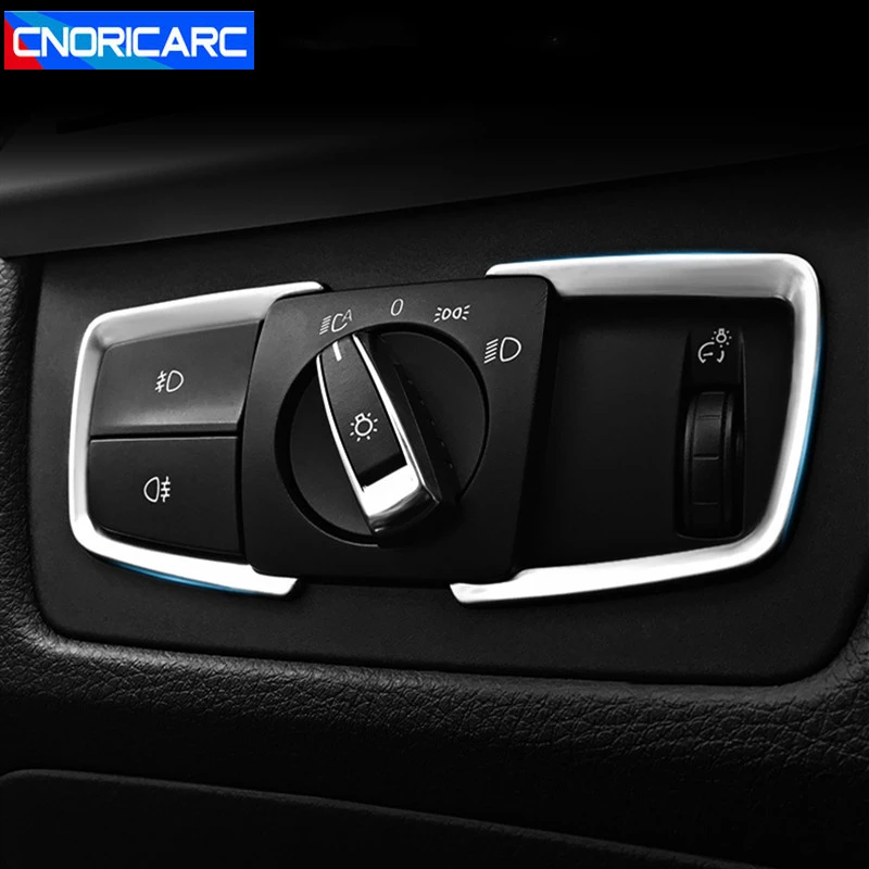 Chrome Car Headlight Switch Button Decorative Trim Sticker For BMW F30 ...