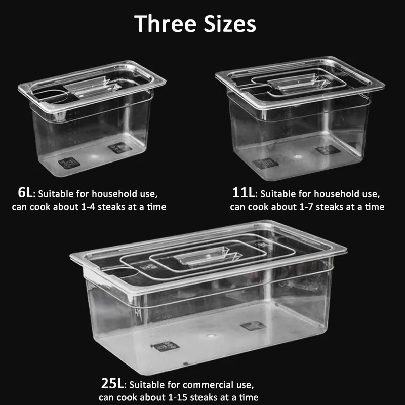 Restaurant Plastic Containers 6L 11L Sous Vide Container Steak Machine