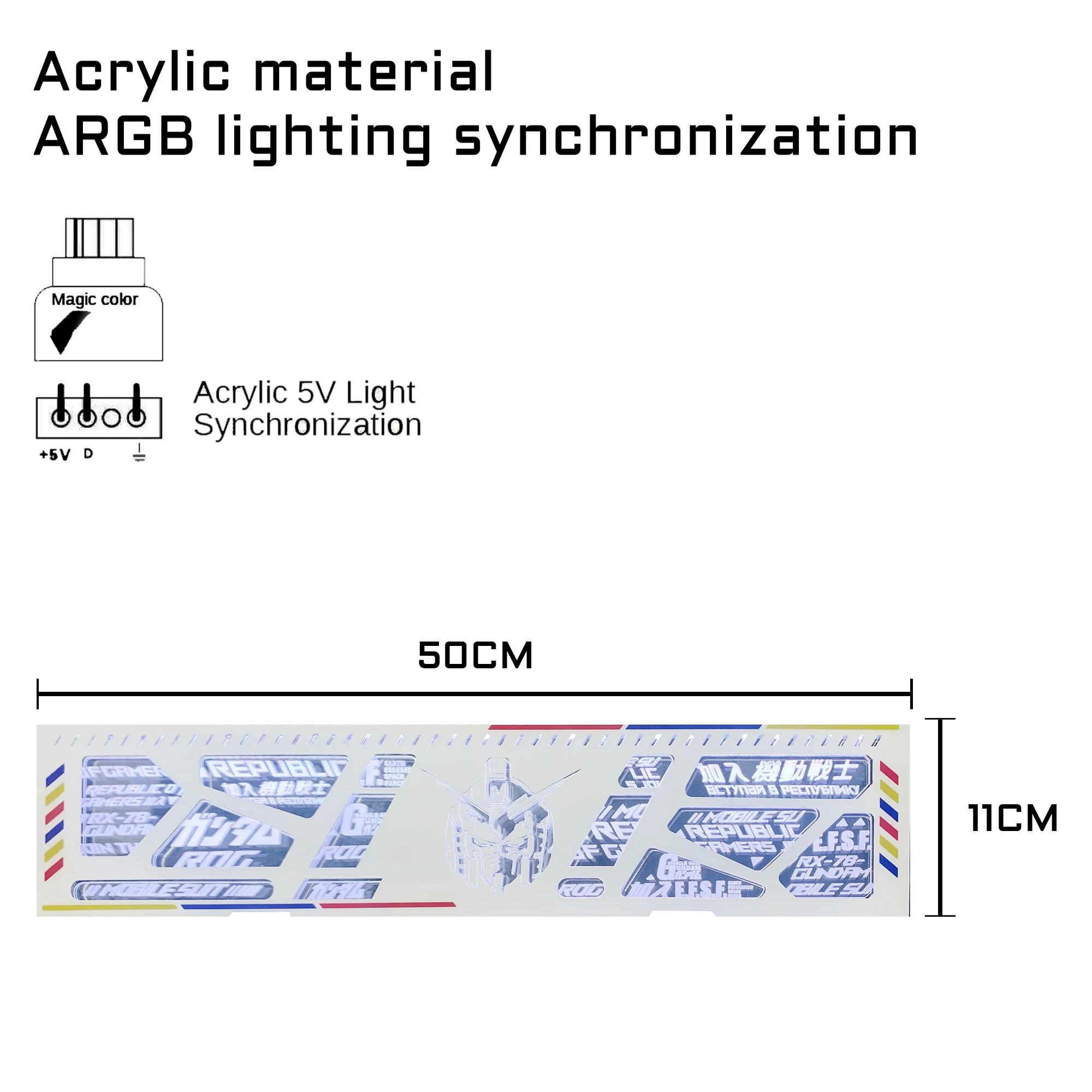 Asus Rog Apollo Case Argb Custom Decorative Light Board Pc Case 5v3 Pin ...