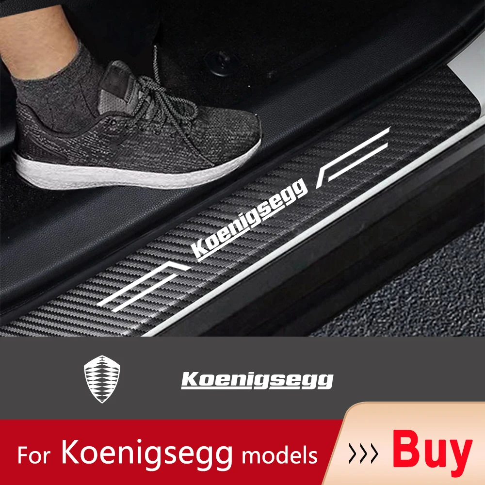 Scuff Plate Carbon Fiber Car Door Threshold Pedal Stickers For ...