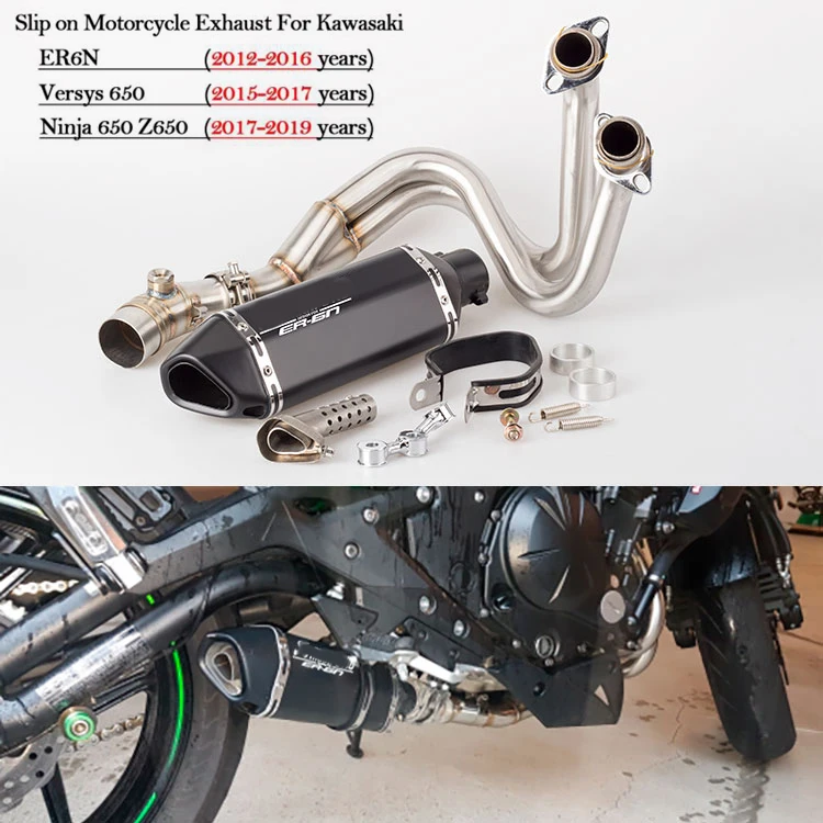ER 6F 6N Motorcycle Exhaust Full System Escape Muffler Slip On For ...