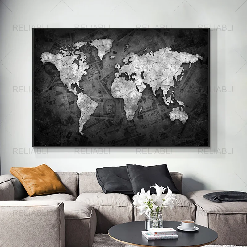 Black And White World Map Printable