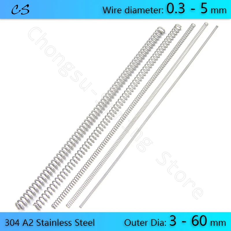 305mm Compression Spring Wire Dia 0.3 0.4 0.5 0.6 0.7 0.8 1 - 5mm Outer ...