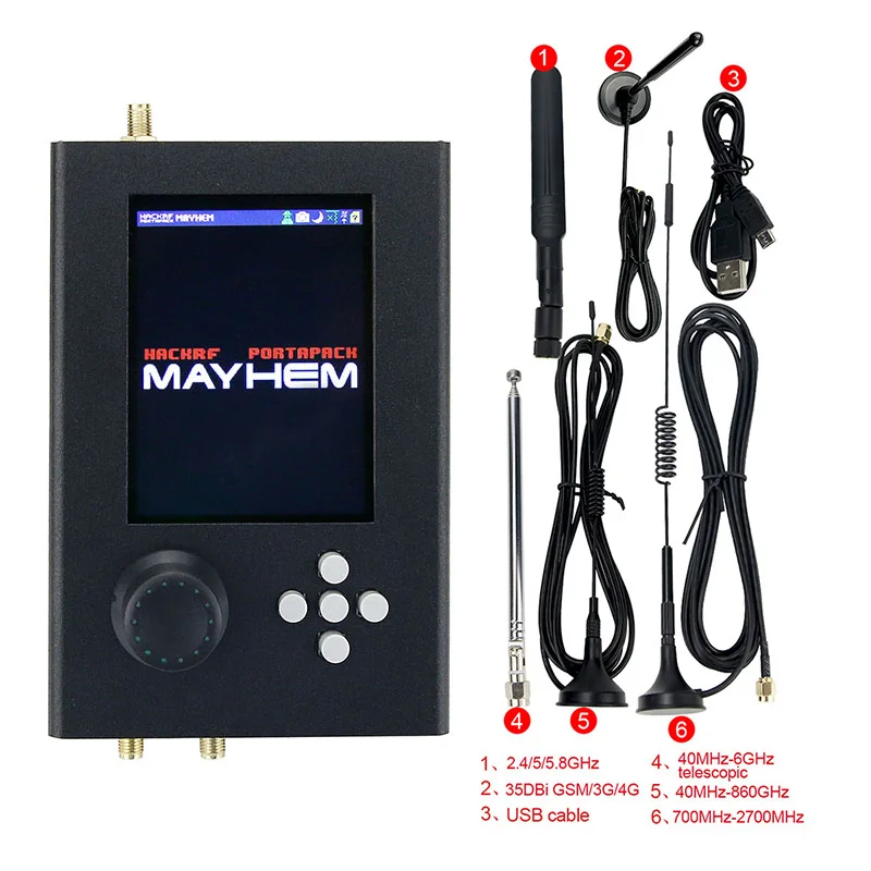 Mayhem Portapack H2 Hackrf One SDR Kit de antenas con carcasa metálica ...