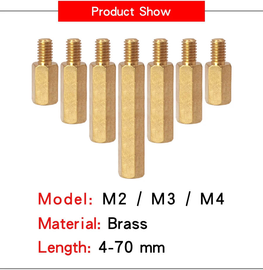 VIS,M3-Thread 4 mm-30 mm--Vis'espacement hexagonal en laiton, vis M3 ...