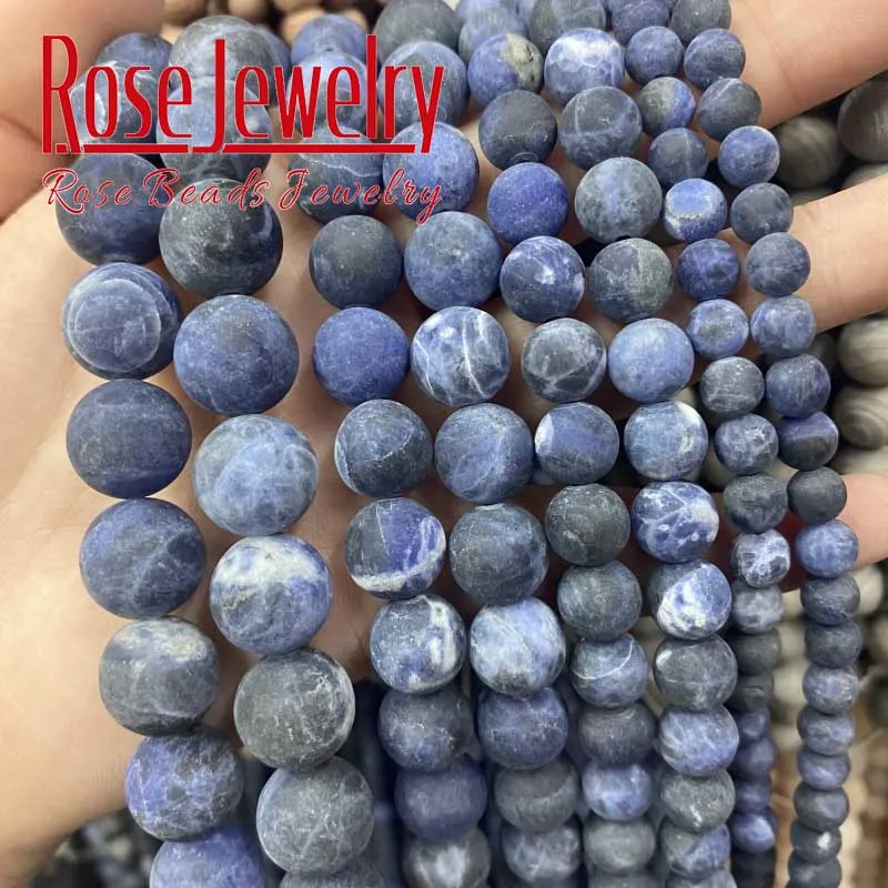 Bracelet Accessories | Beads - Blue Stone Beads Natural Round Jewelry ...