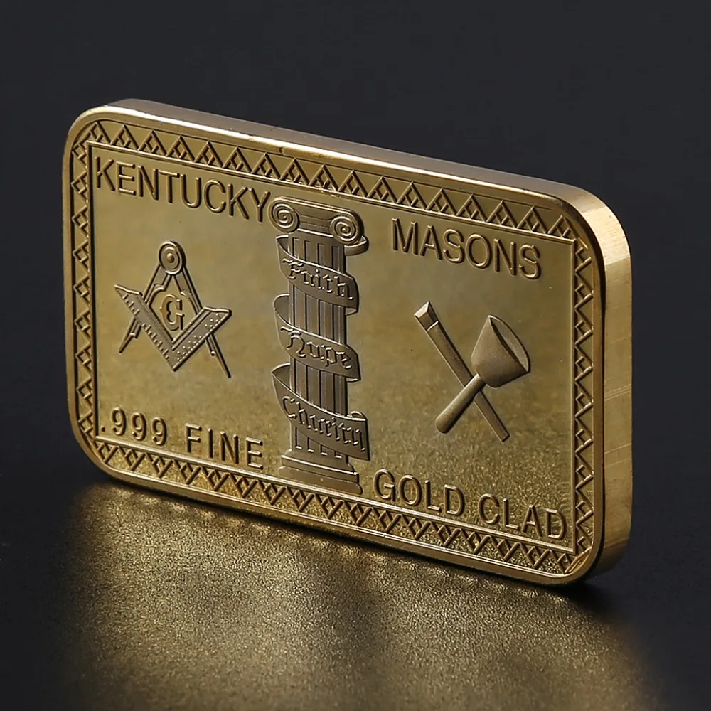 Collectibles & Art Masonic Freemason Freemasonry Symbol 24K Gold Plated ...