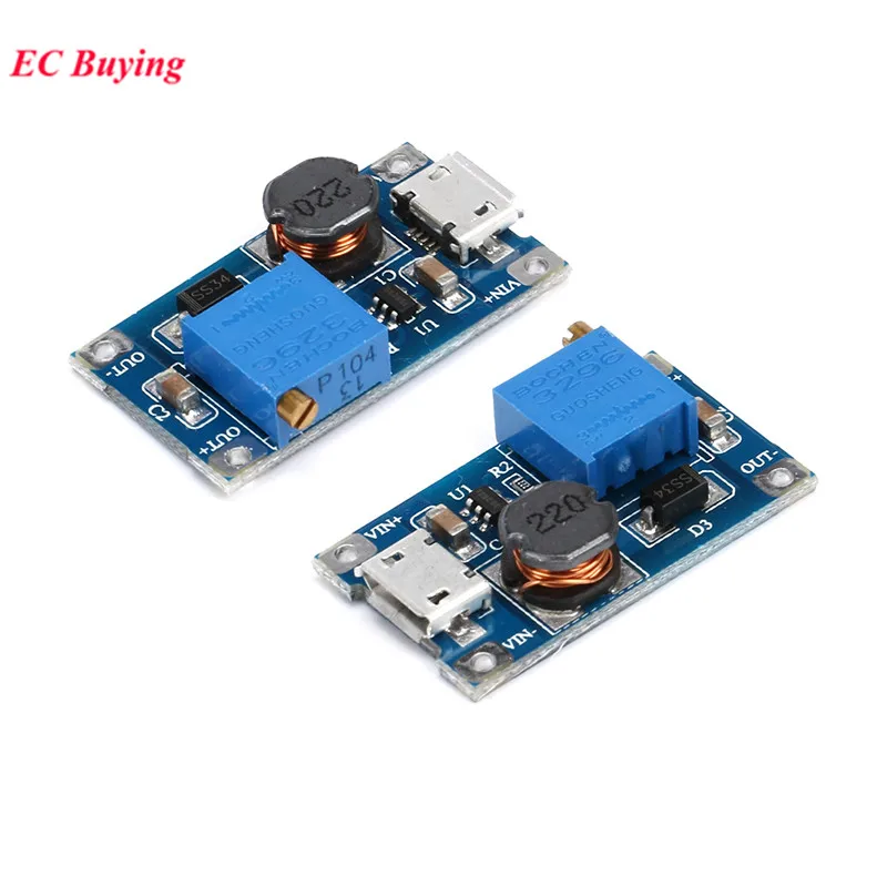 50PCS-MT3608-DC-DC-Adjustable-Boost-Module-2A-Boost-Plate-2A-Step-Up ...