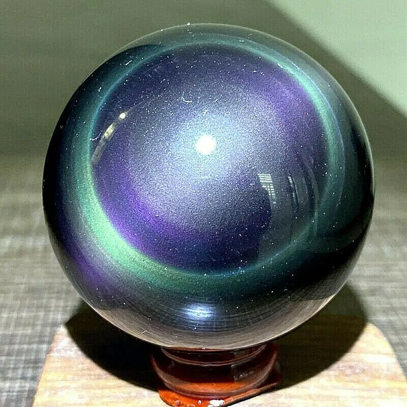 Natural-Color-Cat-s-Eye-Obsidian-Energy-Crystal-Ball-Mineral-Reiki ...