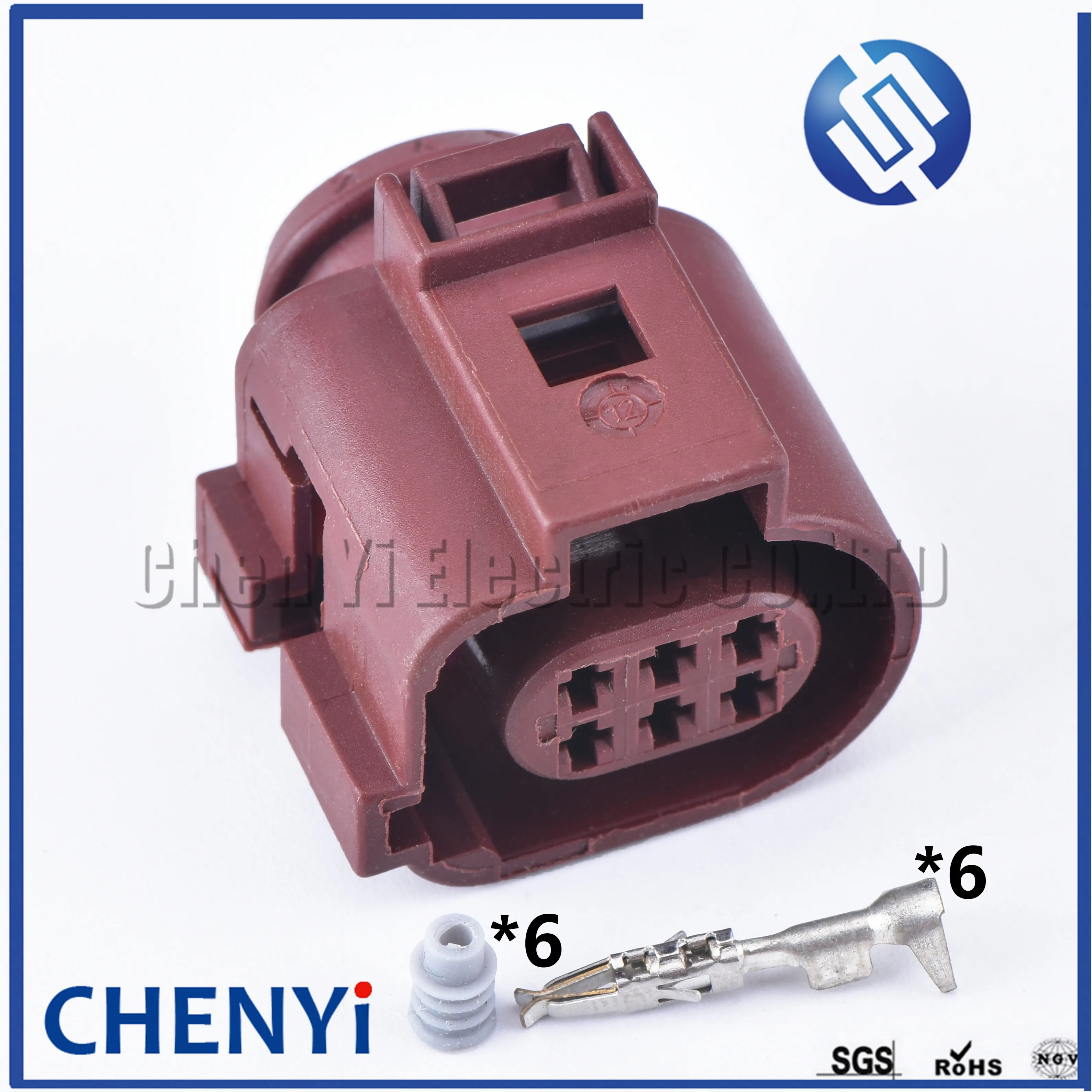 브라운 암 자동차 방수 커넥터 하네스 플러그, 1 세트, 6 핀, 1.5mm, 1J0973713A, 1J0 973 713 A ...