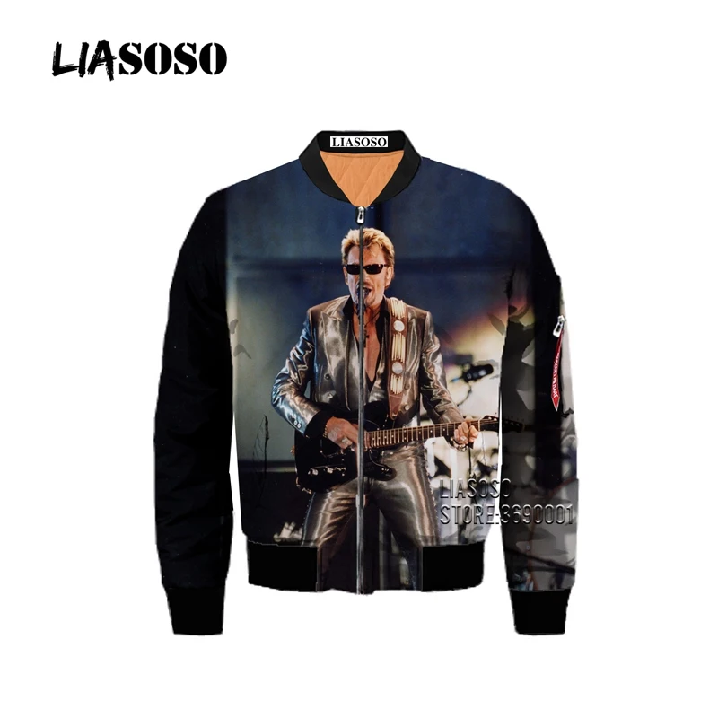 Liasoso – Blouson De Bombardier Pour Hommes, Avec Impression 3d, Johnny ...