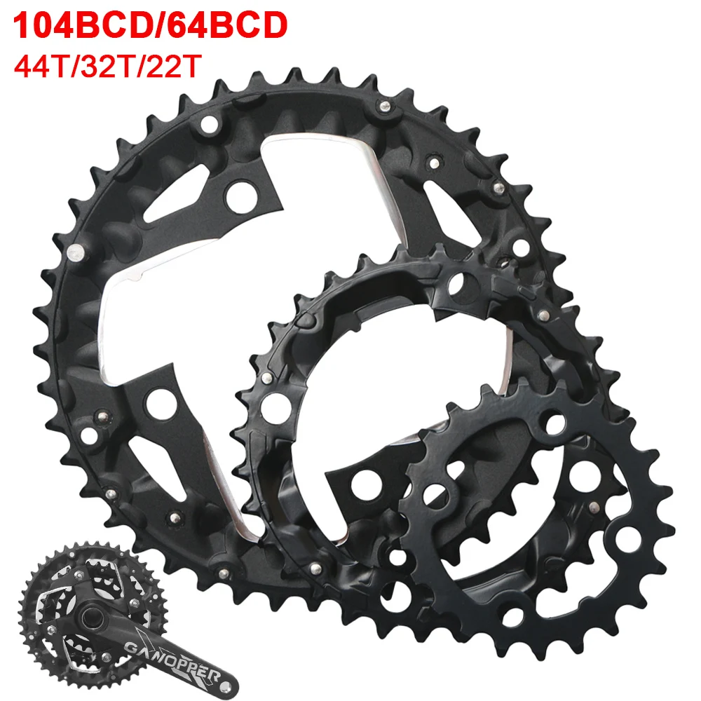 104BCD 64BCD Chainring 44T 32T 22T 7/8/9 Speed Crank Bike Crankset ...