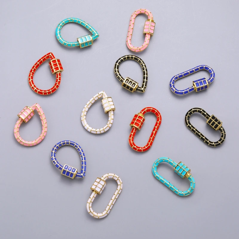 Enamel Screw Lock Clasps Accessories | Enamel Carabiner Fastener ...