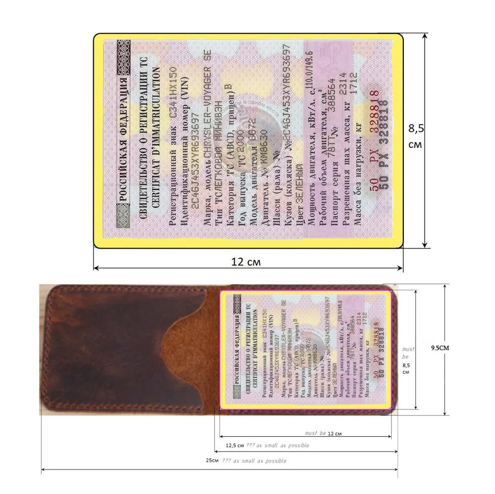 Handwork Genuine Leather Russia Cover For Driver's License Car Auto ...