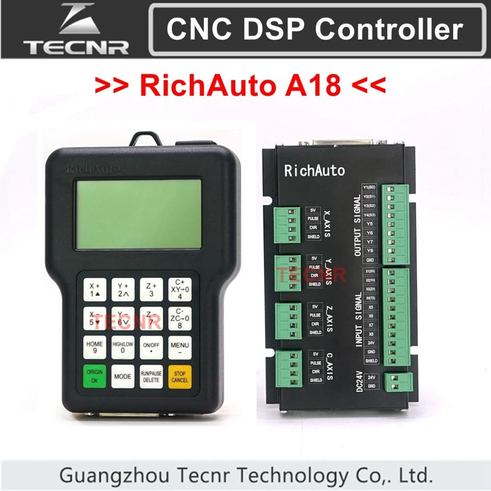 TECNR RichAuto DSP A18 4 axis CNC controller A18S A18E USB linkage motion control system for cnc ...
