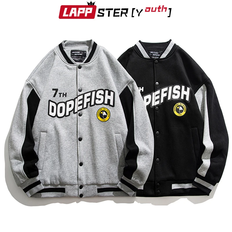 LAPPSTER Youth Men DOPEFISH 하라주쿠 Streetwear Jacket 2022 Mens 일본 특대 빈티지 ...