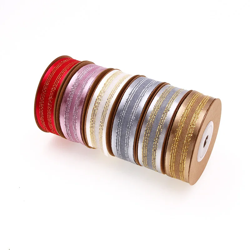 10-Yards-Roll-20mm-Bilateral-Satin-Ribbon-with-Gold-Sliver-Edge ...