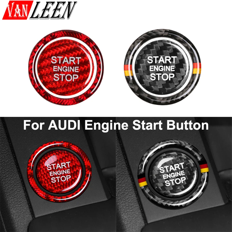 Carbon-Fiber-Car-Engine-Start-Button-Replace-Cover-Stop-Switch-Key ...