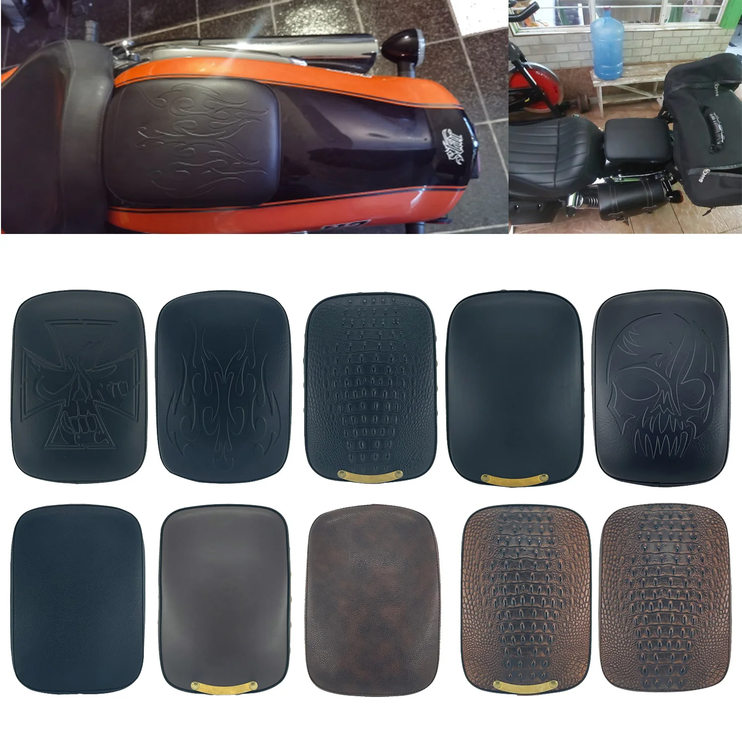 Motorcycle 8 Suction Cup Rear Pillion Passenger Pad Seat For Harley ...