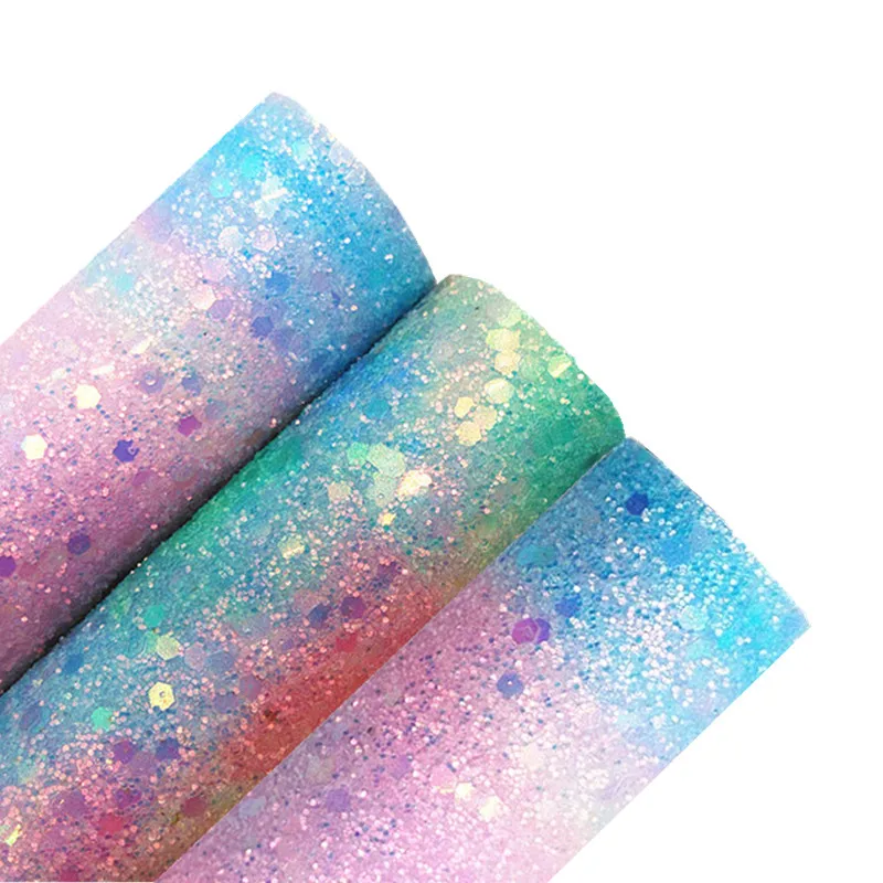 Pastel-Colors-Rainbow-Chunky-Glitter-Vinyl-Fabric-Sheet-Felt-Backing ...