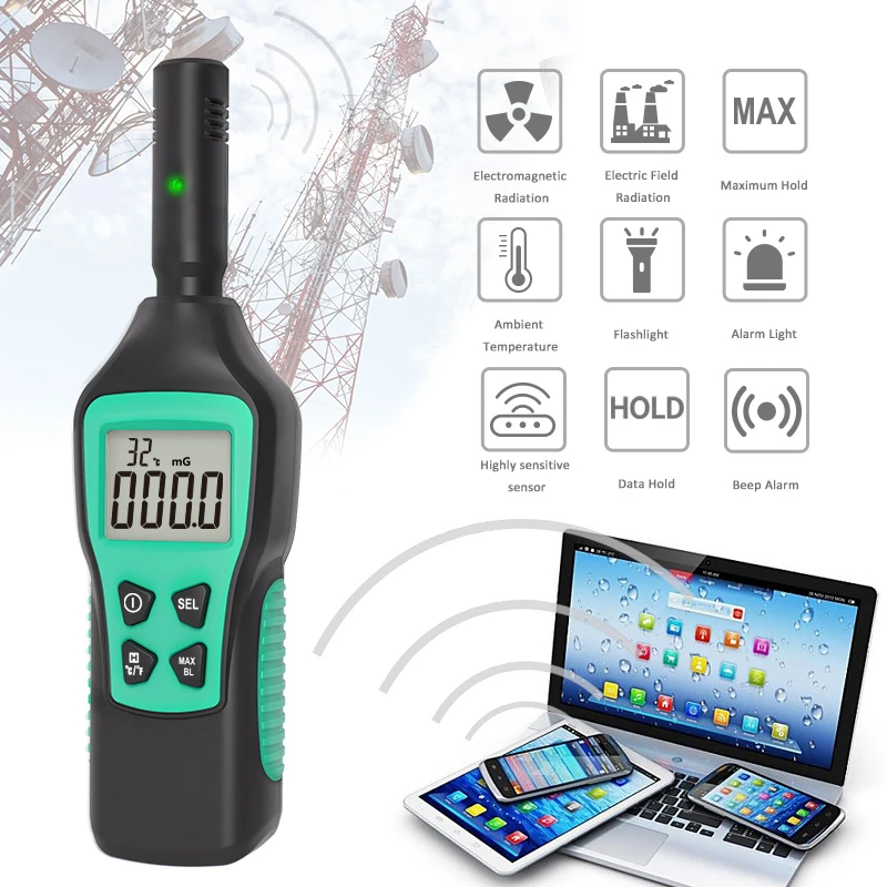 Digital Electromagnetic Field Radiation Detector Temperature Radiation ...