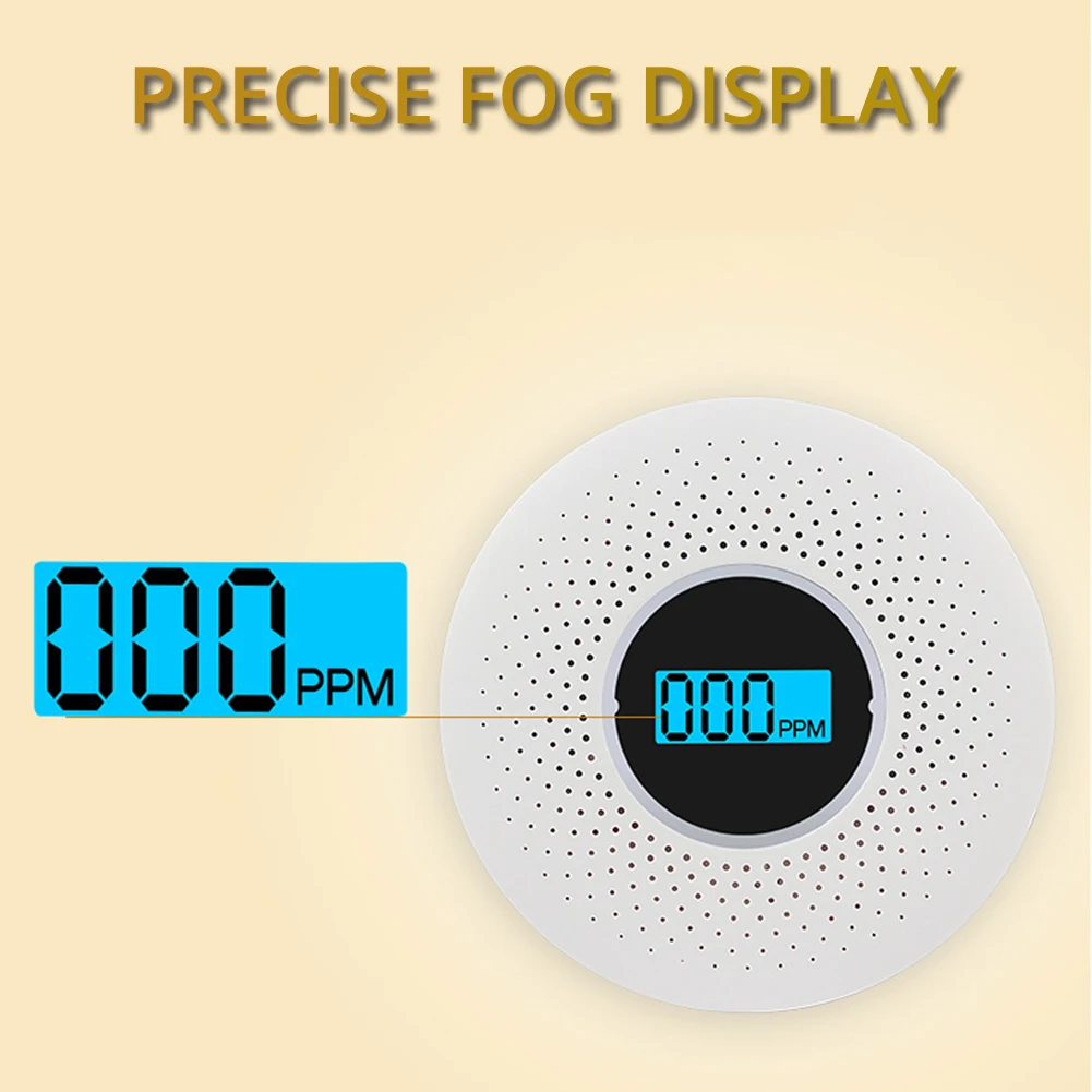 CO Carbon Monoxide Smoke Detector Warning Alarm Poisoning Gas LCD ...