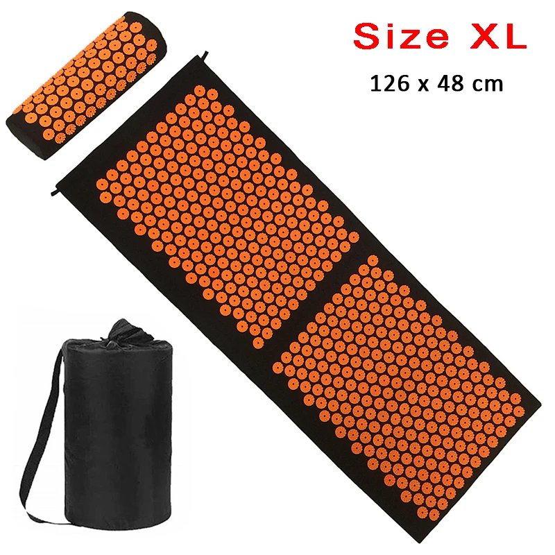 Long Massage Yoga Mat Pillow Set Cushion Pad Spike Acupressure ...