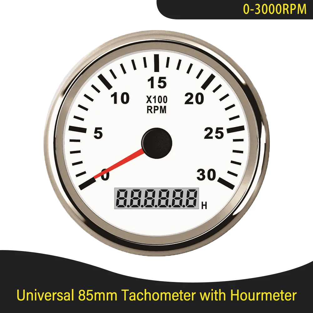 New 85mm Auto Truck Boat 3k 4k 6k 7k 8k Rpm Diesel Generator Tachometer ...