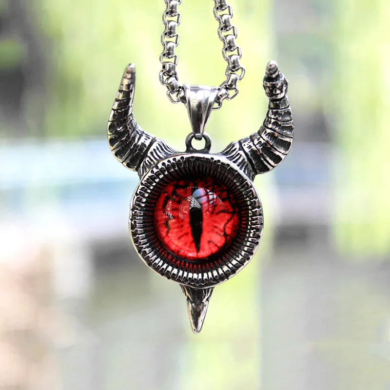 Vintage-Lucifer-Satan-Stainless-Steel-Necklace-Pendant-Men-Gothic-Satan ...