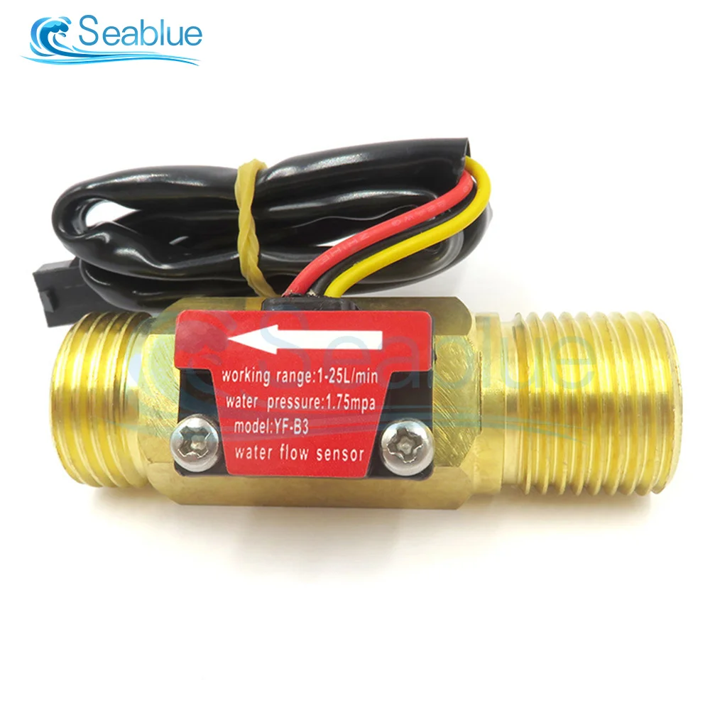 YF-B3 BSP G1/2" Hall flow sensor Turbine Meter 1-25L/min Turbine Flow ...