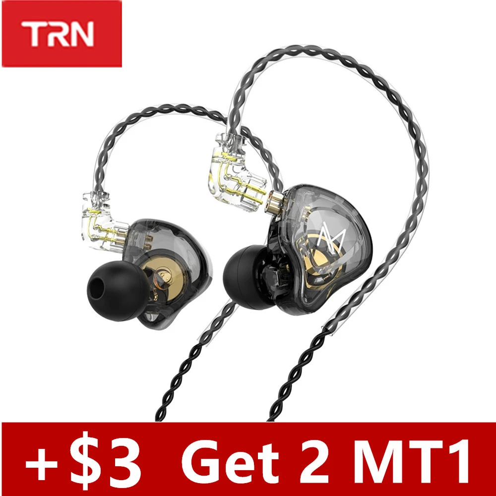 Newest Trn Mt1 In Ear Earphone Dynamic Dj Monitor Iem Earbud Hifi Sport ...